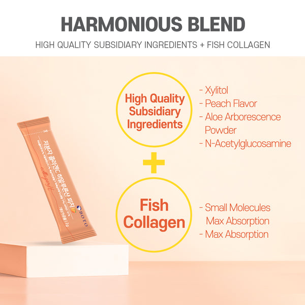 Peach Flavour Low Molecular Collagen C Hyaluronic Acid [2g x 30 powder ...