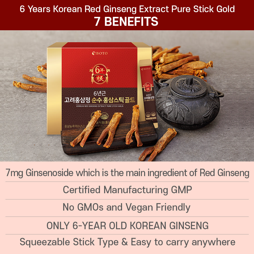 6 years Korea Red Ginseng Sticks [10ml x 30 sticks] – BOTO GLOBAL